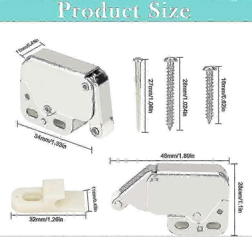 2 Pcs Mini Latch Automatic Spring Catch, Touch Open with Automatic for ...