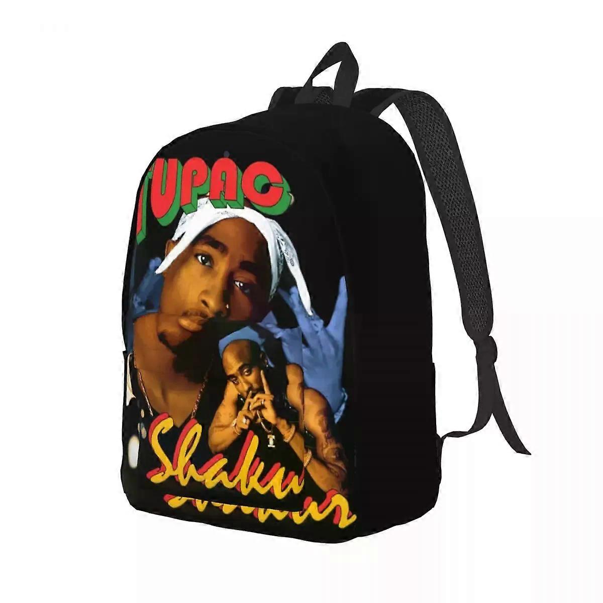 Tupac 2PAC Hip Hop Music Ryggsäck för män Kvinnor Tonåring High School ...