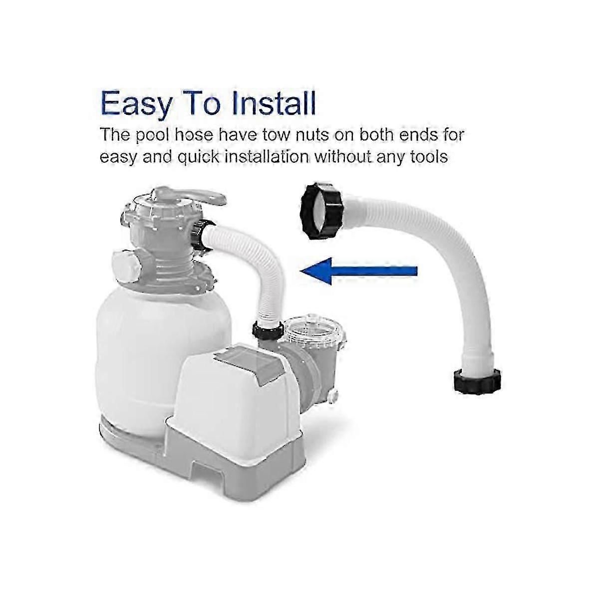 2 Pcs Pool Sand Filter Pump Hose 15.8 Inch Pool Pump Hosesalt Water ...