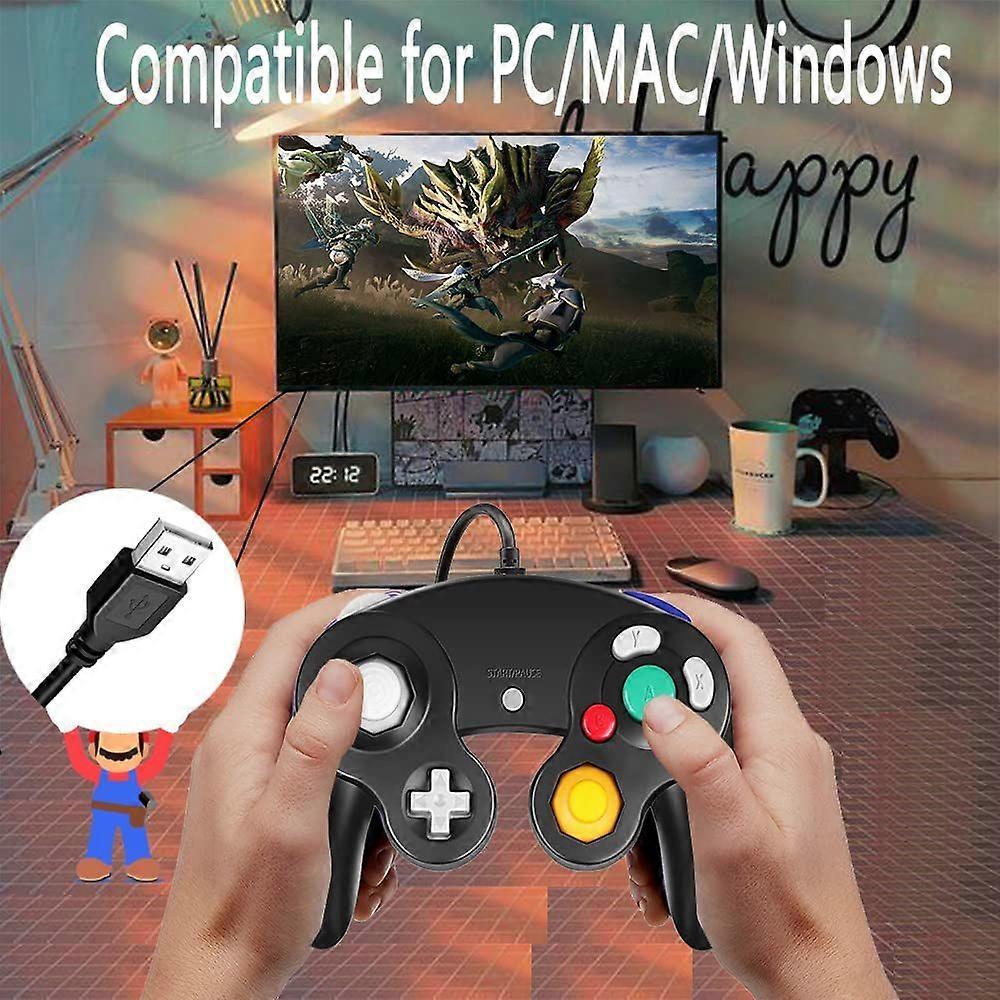 Premium dual shock gamecube controller gamepad for nintendo wii gc ngc ...