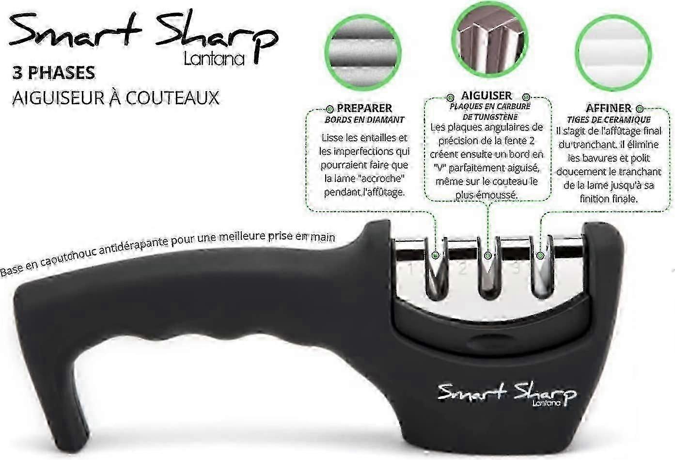 Smart Sharp 3 Stage Sharpener - For Kitchen Knives - Professional ...