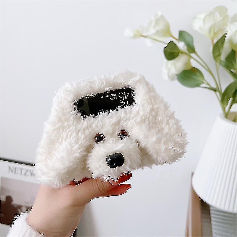 Cute Furry Dog Case Compatible With Samsung Galaxy Z Flip 3/4, Plush ...