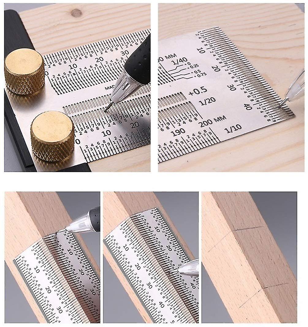 Marking T-ruler High Precision Woodworking Scribe Line Scale Ruler With ...