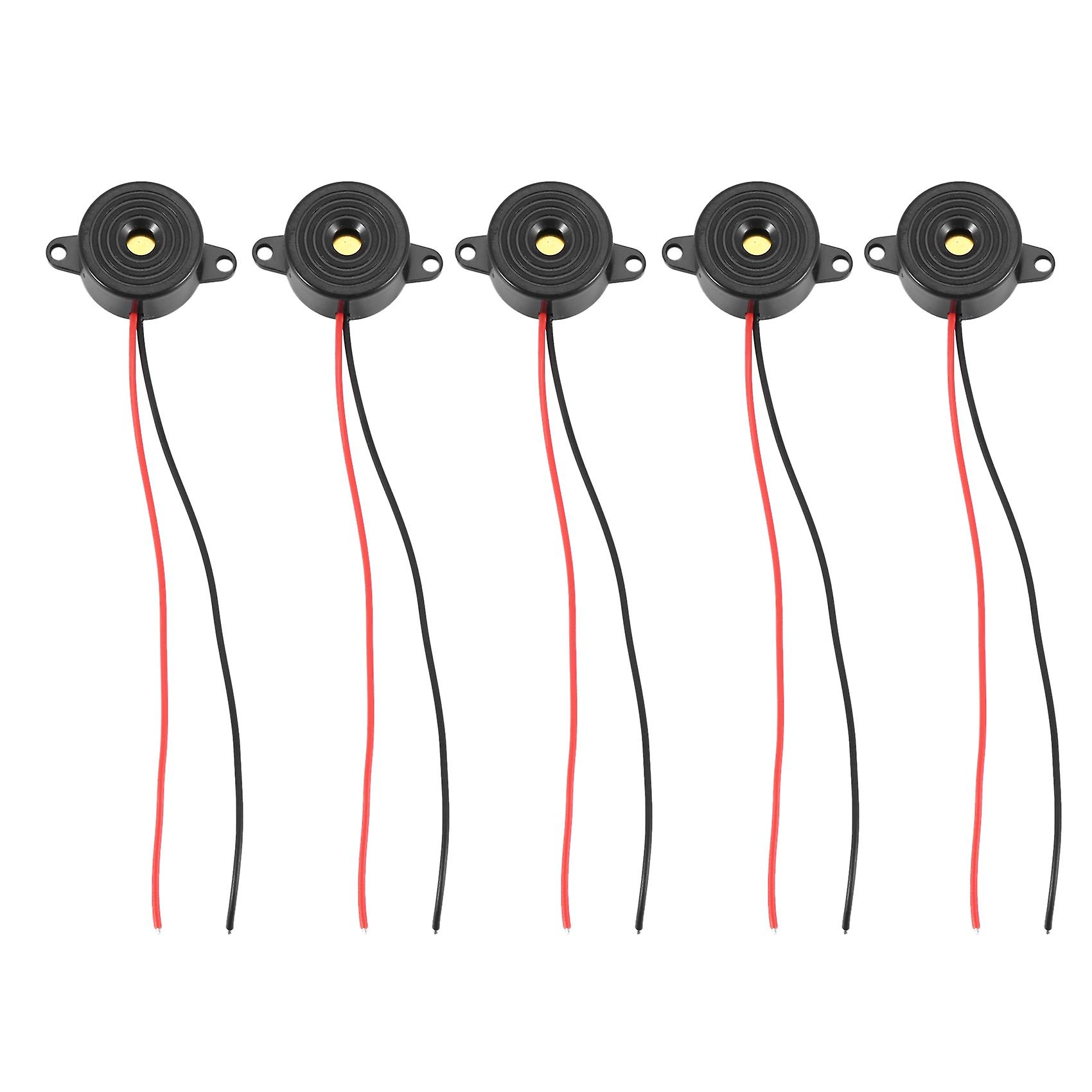 5 Pcs DC 3-24V 85dB Sound Electronic Buzzer Alarm Black 23 x 12mm | Fruugo UK