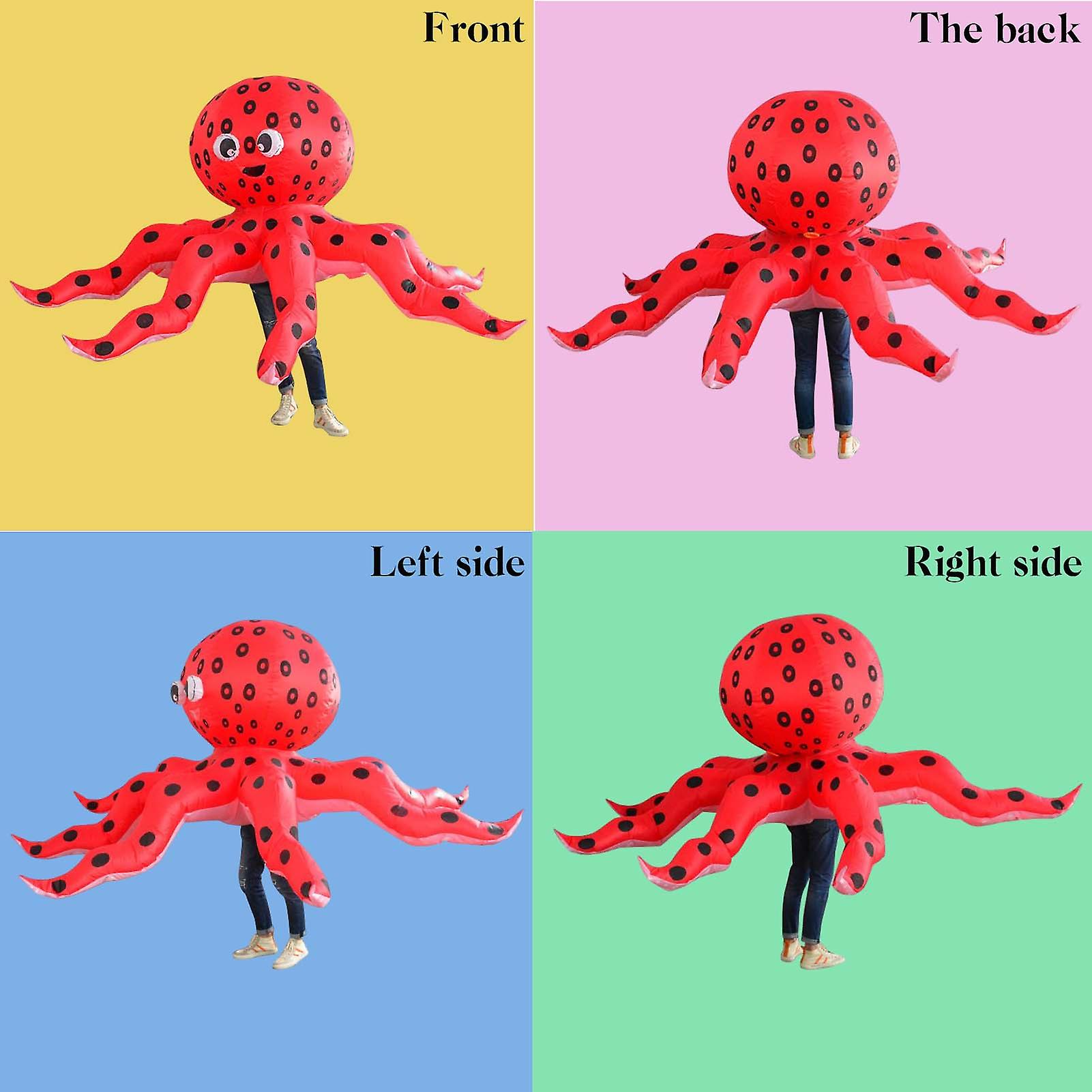 Funny Red Octopus Inflatable Cosplay Clothing Lightweight Comfortable ...