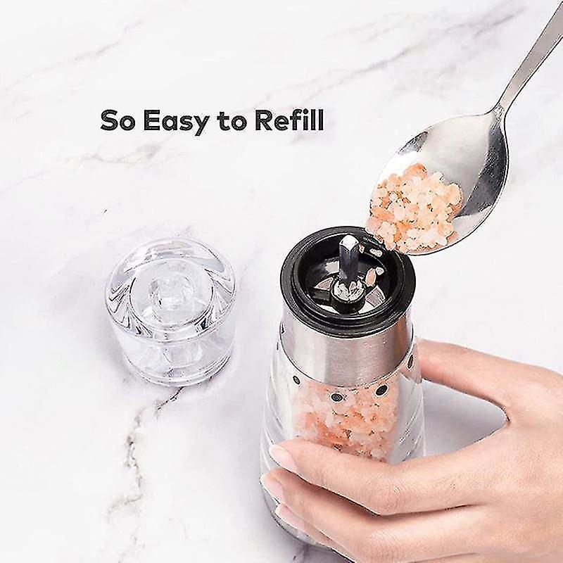 Refillable Pepper Grinders 5 Coarseness Fit Pink Himalayan & Sea Salt ...