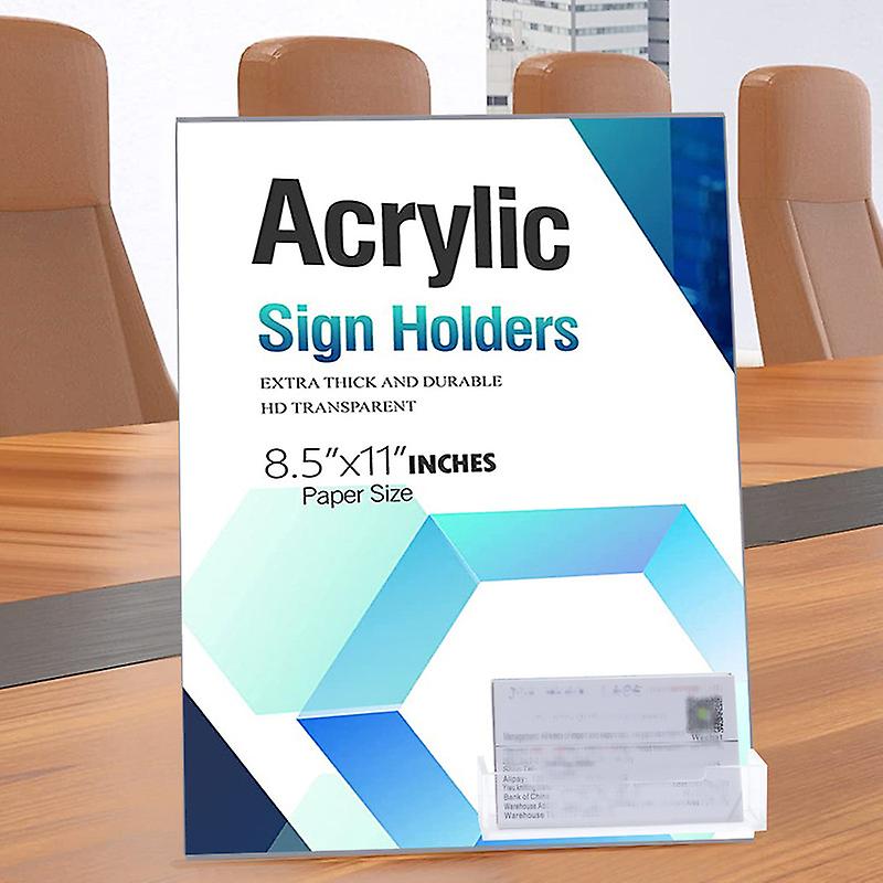 Acrylic Sign Holder 8.5 x 11 Slant Back Sign Business Card Holder for ...
