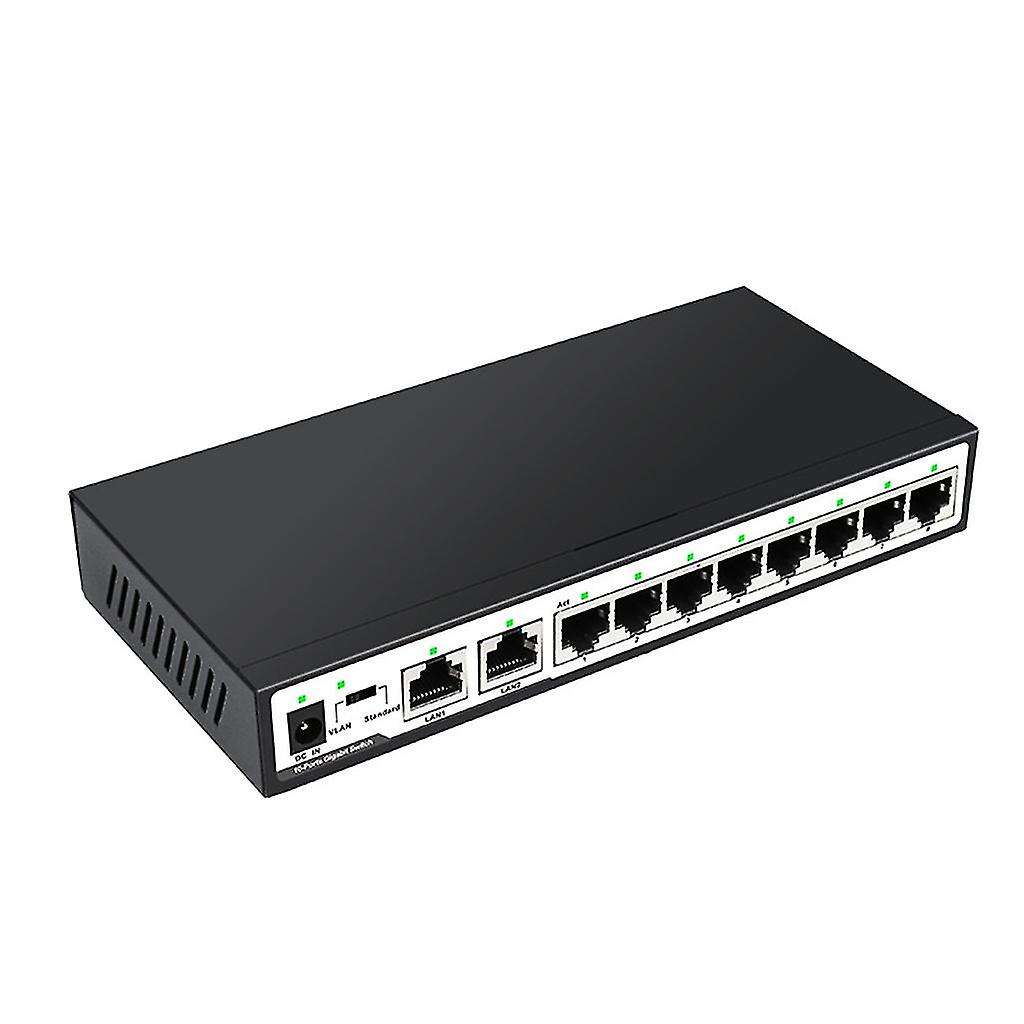 Gigabit- Poe Switch 10 Port Ethernet Switch 120w 8 Port 1000mbps + 2 ...