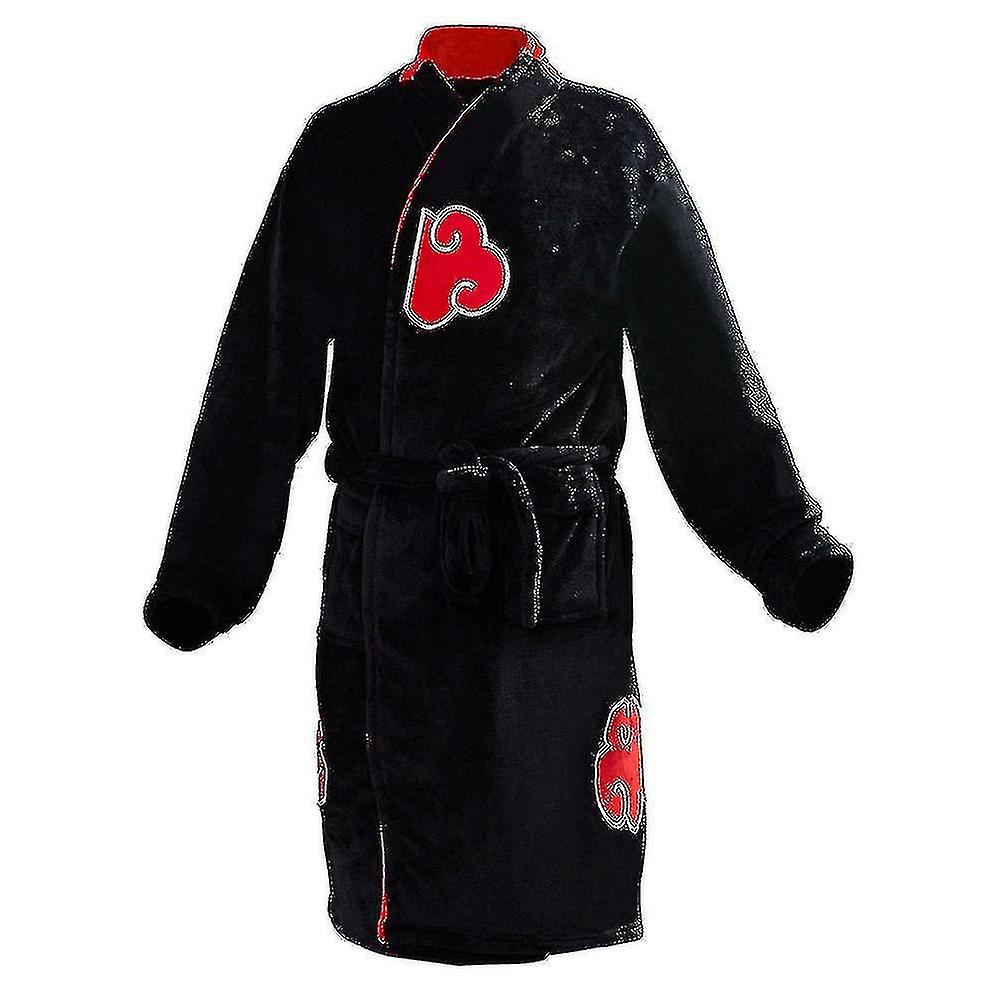 Akatsuki Robe Bathrobe Fleece Warm Nightgown Robe Men Coat Sleepwear ...
