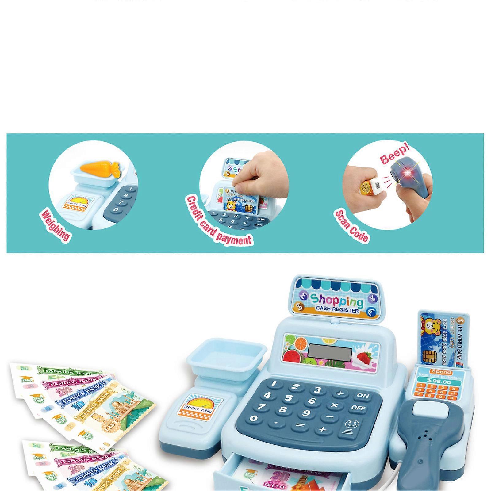 Cash Register Toy with Scanner Lights Sounds Effect Interactive Kids ...