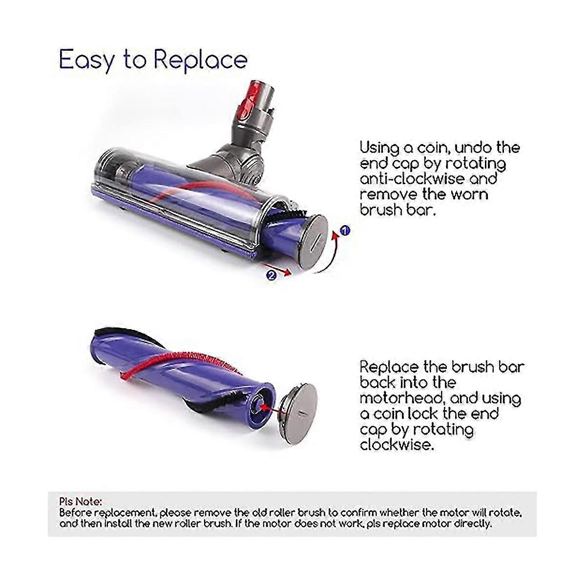 Turbine Brush For V7 V8 V10 V11 V15 Motor Brush High Torque Vacuum Cleaner Direct Drive Roller ...