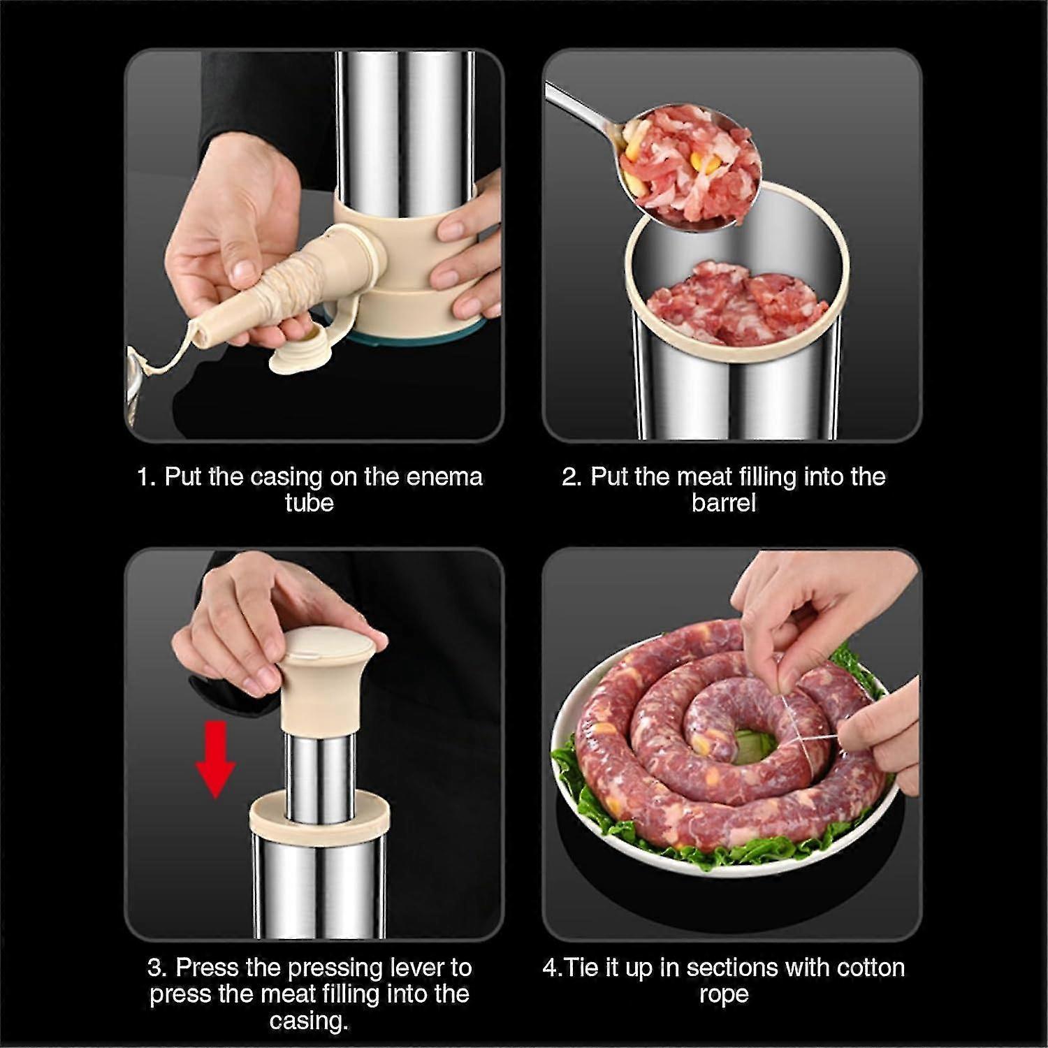 Sausage Stuffer, Sausage Maker, Stainless Steel Home Sausage Stuffer ...