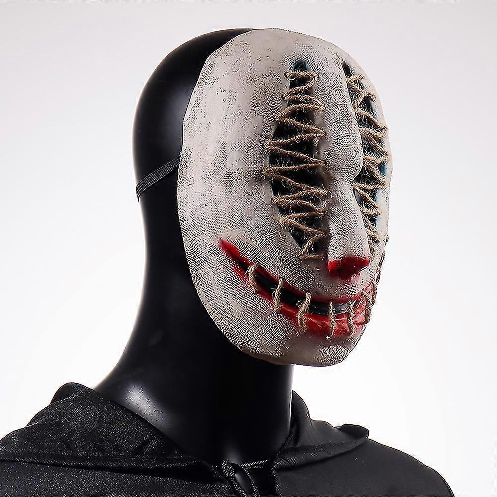 GYFDYM Halloween Clown Mask Cosplay Scary Half Face Latex Helmet ...