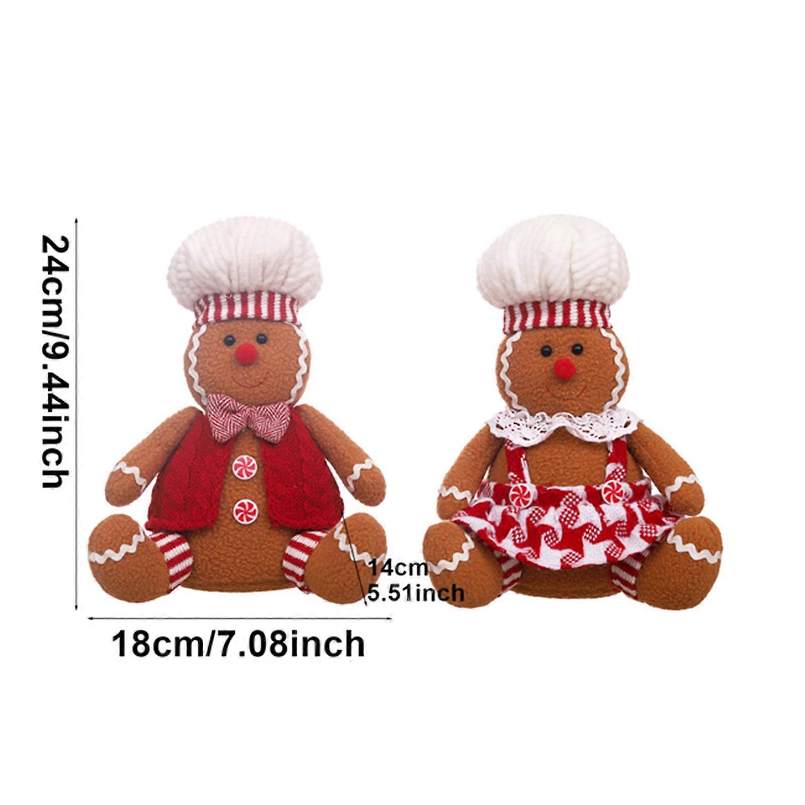 Christmas Plush Gingerbread Man Doll Soft Stuffed Xmas Doll Toy for ...
