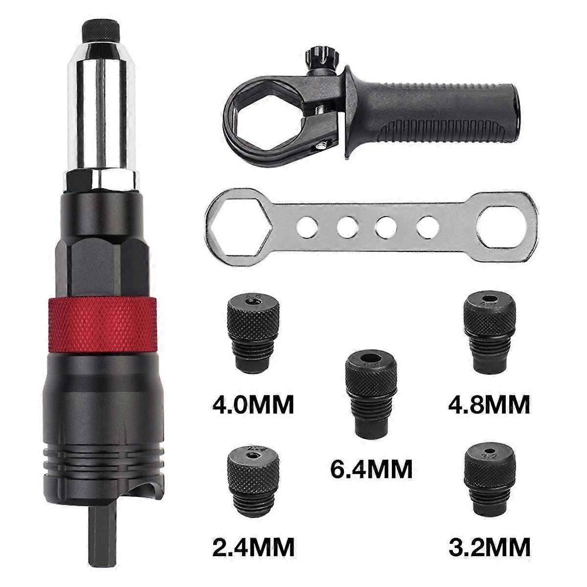 2.4-6.4mm Electric Rivet Nut Adapter Automatic Riveting Nail Cordless ...