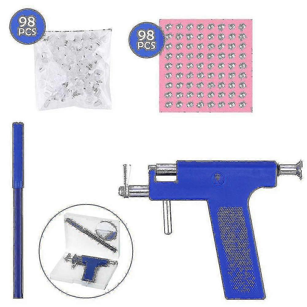For Ear Piercing Gun - Ear Nose Navel Gun Machine with 98 Pcs Studs Kit ...
