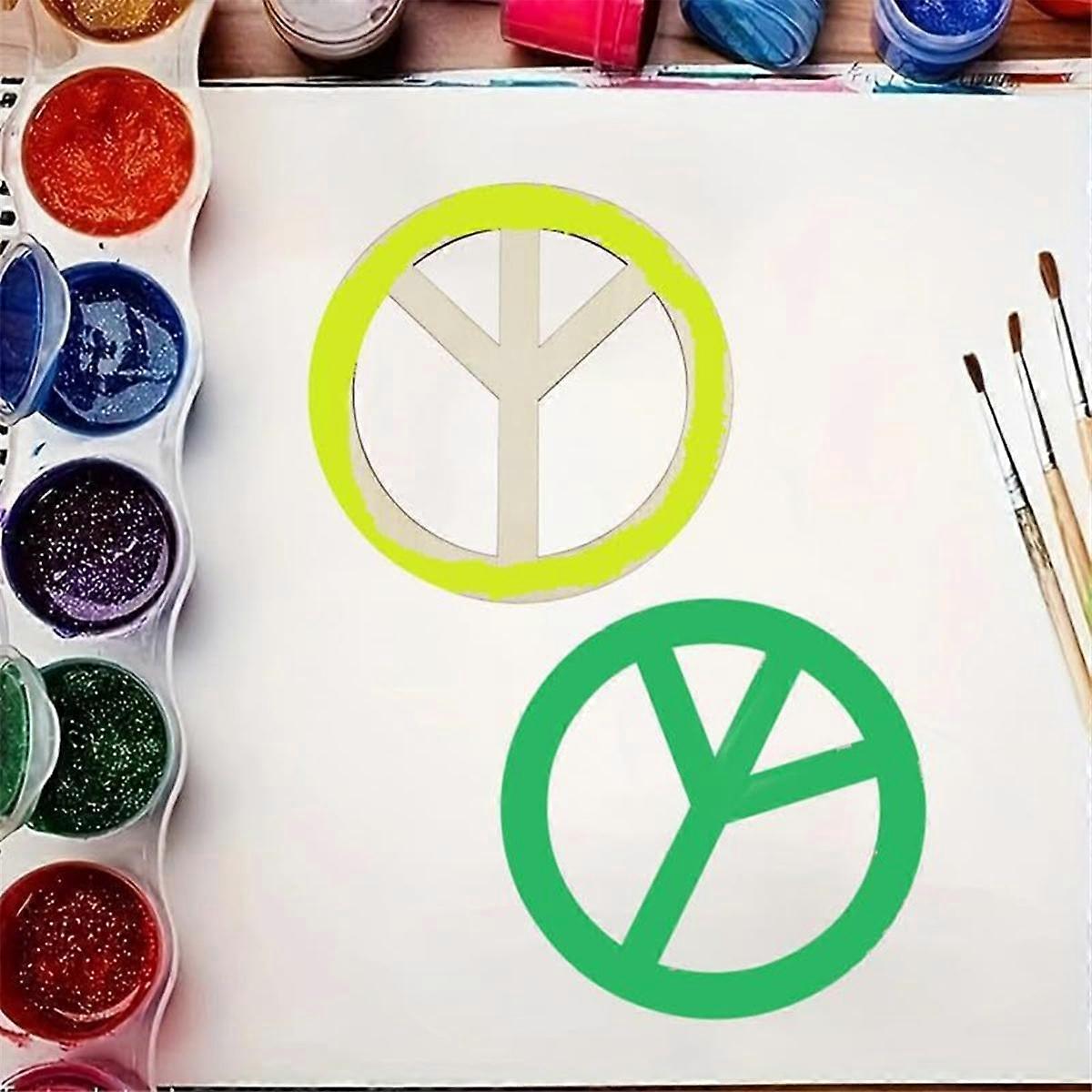 50PCS Wooden Unfinished Peace Sign Hanging Ornaments DIY Blank Home ...