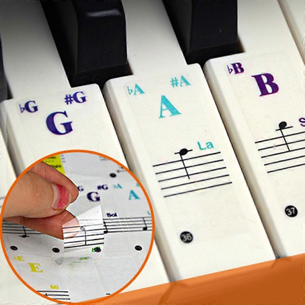 Piano Keyboard Stickers for 88/61/49 Keys, Music Electronic Piano Notes ...