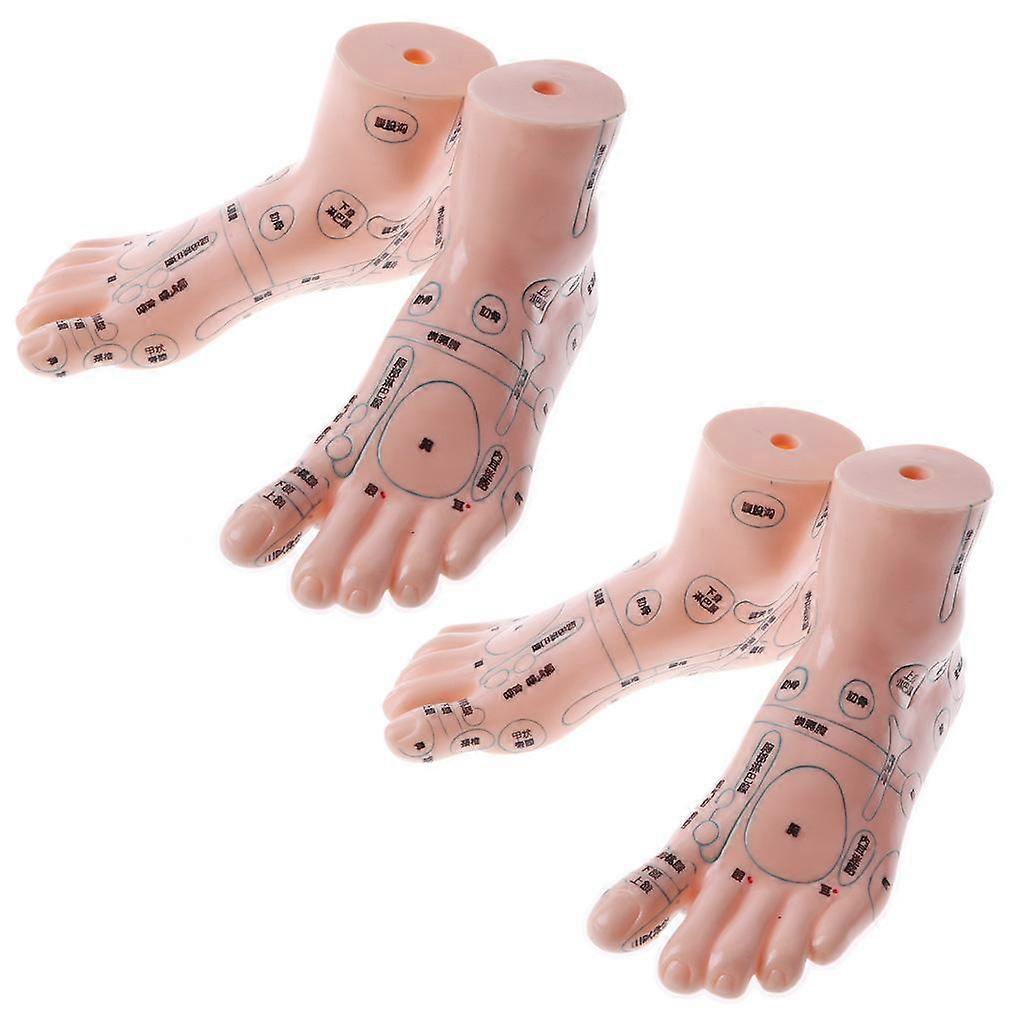 2 pair 19cm Massage Acupuncture Feet Model Reflexology Acupoint Kit ...