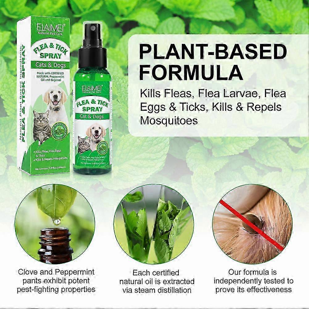 ELAIMEI Pet repellent spray, insect repellent, mosquito repellent, tick, flea, louse, fresh and ...