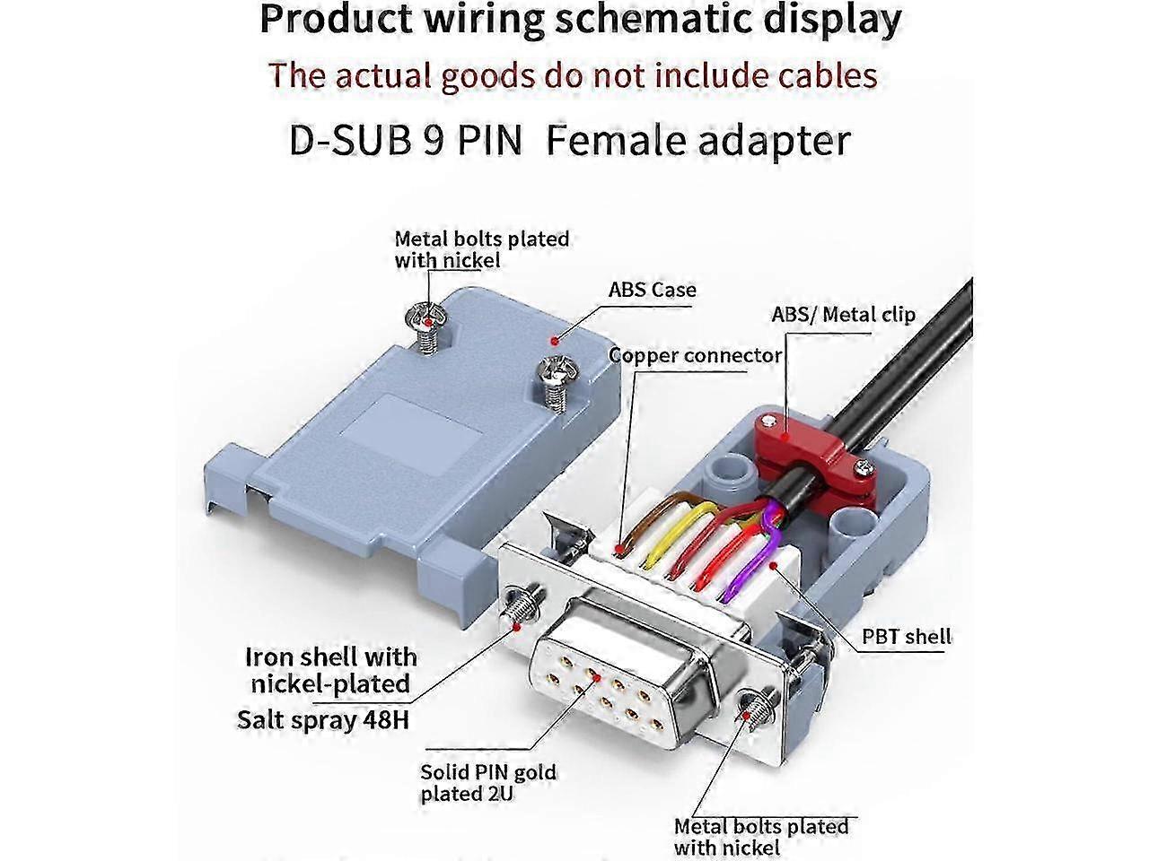 5 Pack DB9 Breakout Connector Female, RS232/RS485 Serial adapters,D-SUB ...