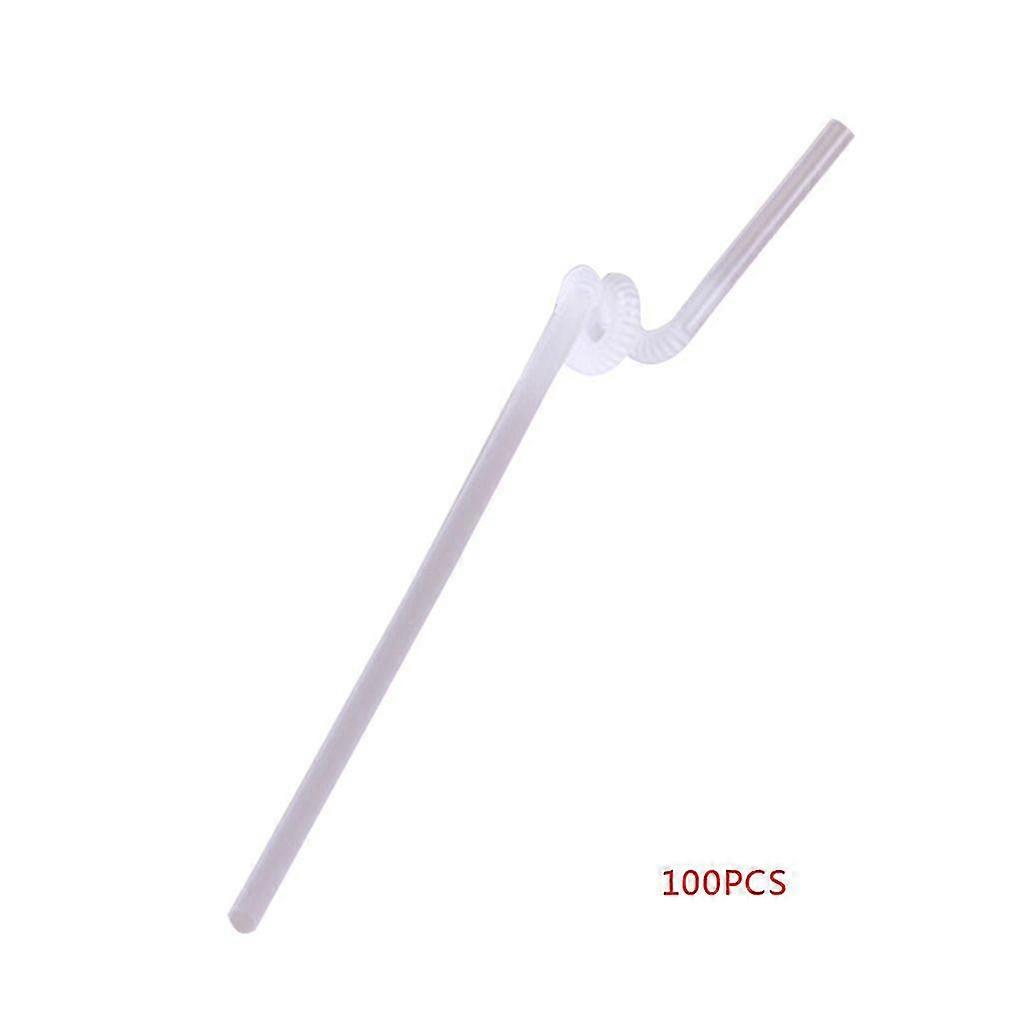 100pcs Plastic Flexible Bendable Straw Drinking Disposable Straws For ...