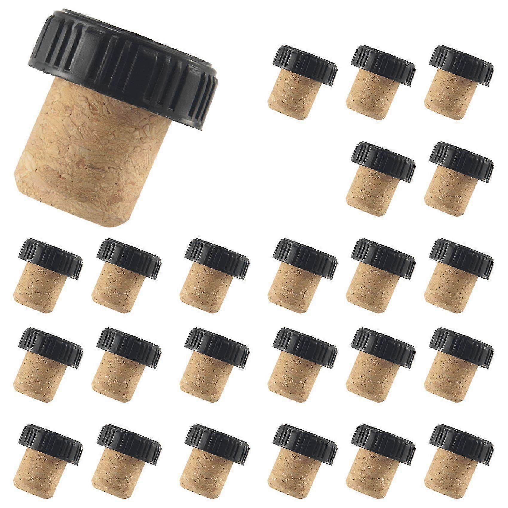 24 Pieces Cork Plugs Cork Stoppers Tasting Corks T-Shape Wine Corks with Top Wooden Wine Stopper ...