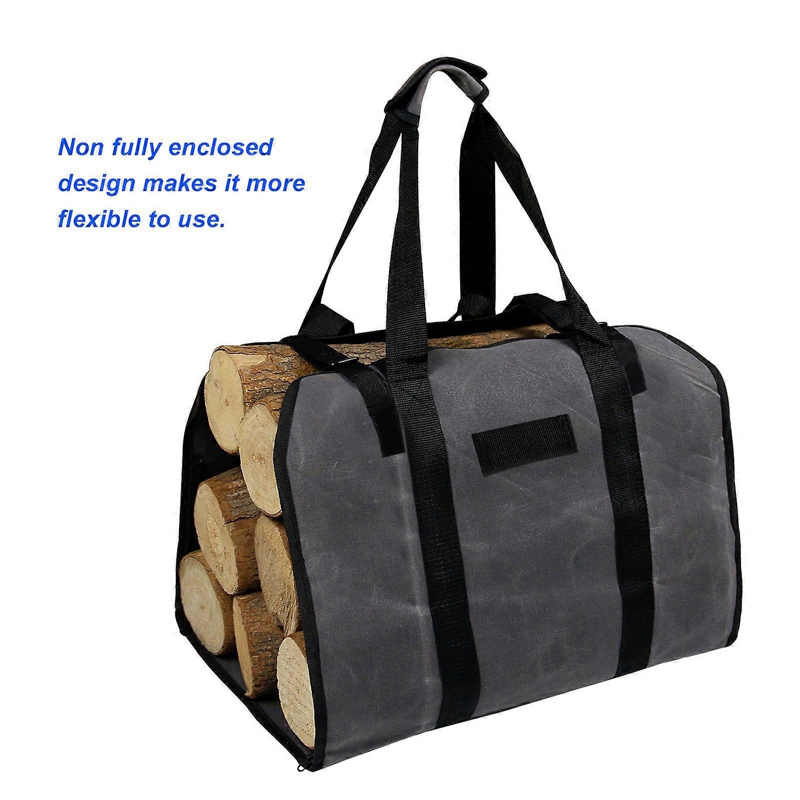 Firewood Carrier Bag Portable Outdoor Large Waxed Canvas Log Carrier ...