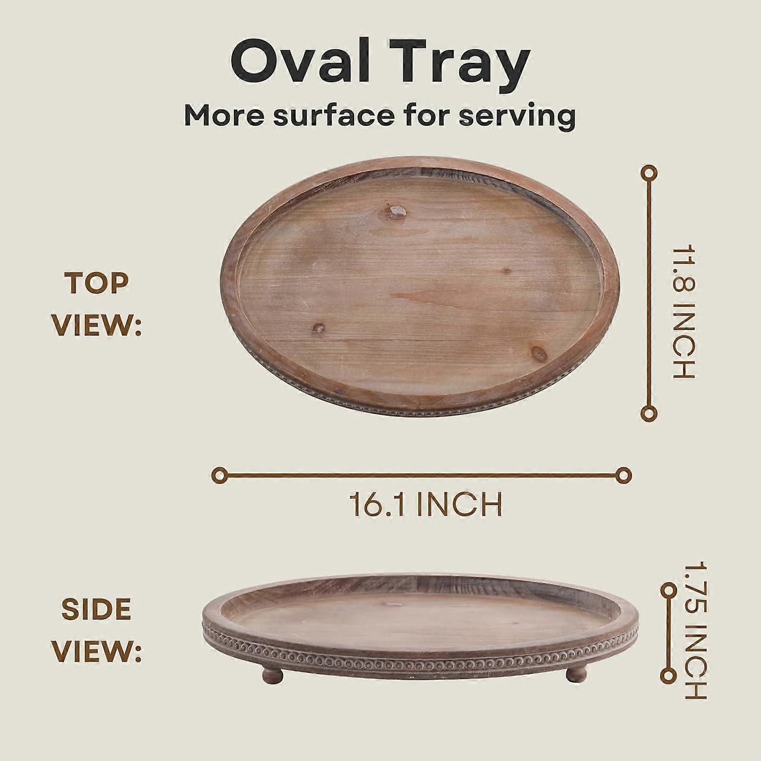 Oval Wooden Tray for Coffee Table, Kitchen, Dining Table, Entryway ...