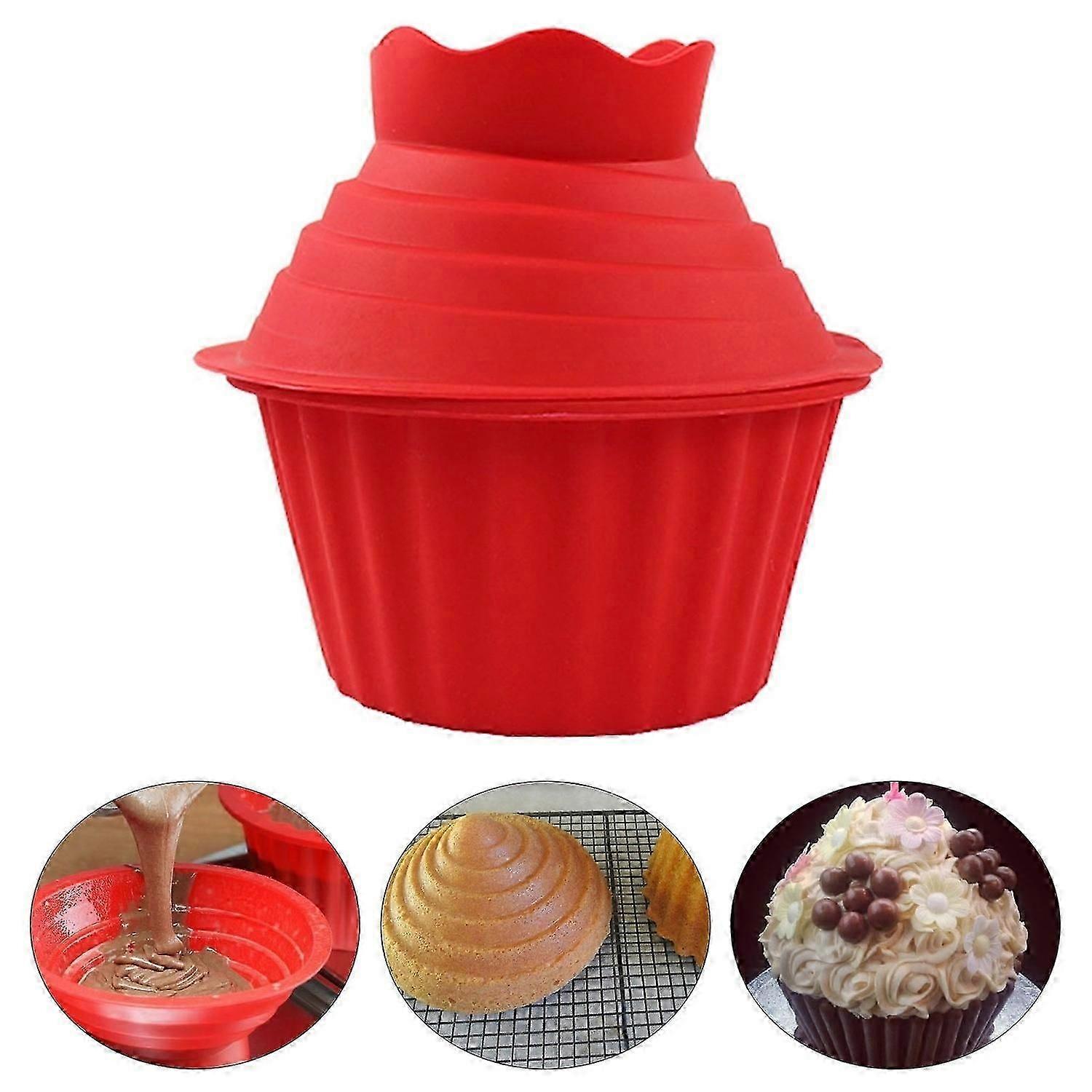 3 Pack Giant Big Silicone Cupcake Cake Mould Top Cupcake Bake Set Baking Mold Cake Bake Tool ...