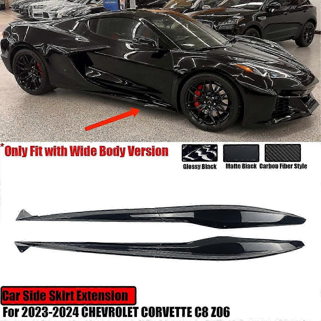 Fantastic For Corvette C8 2023-2024 Z06 Car Side Skirts Fit With Wide ...