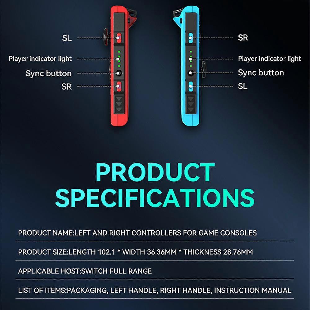 1pair Left/right Wireless Gamepad Gyro Console For Ns Joy Con Sensor ...