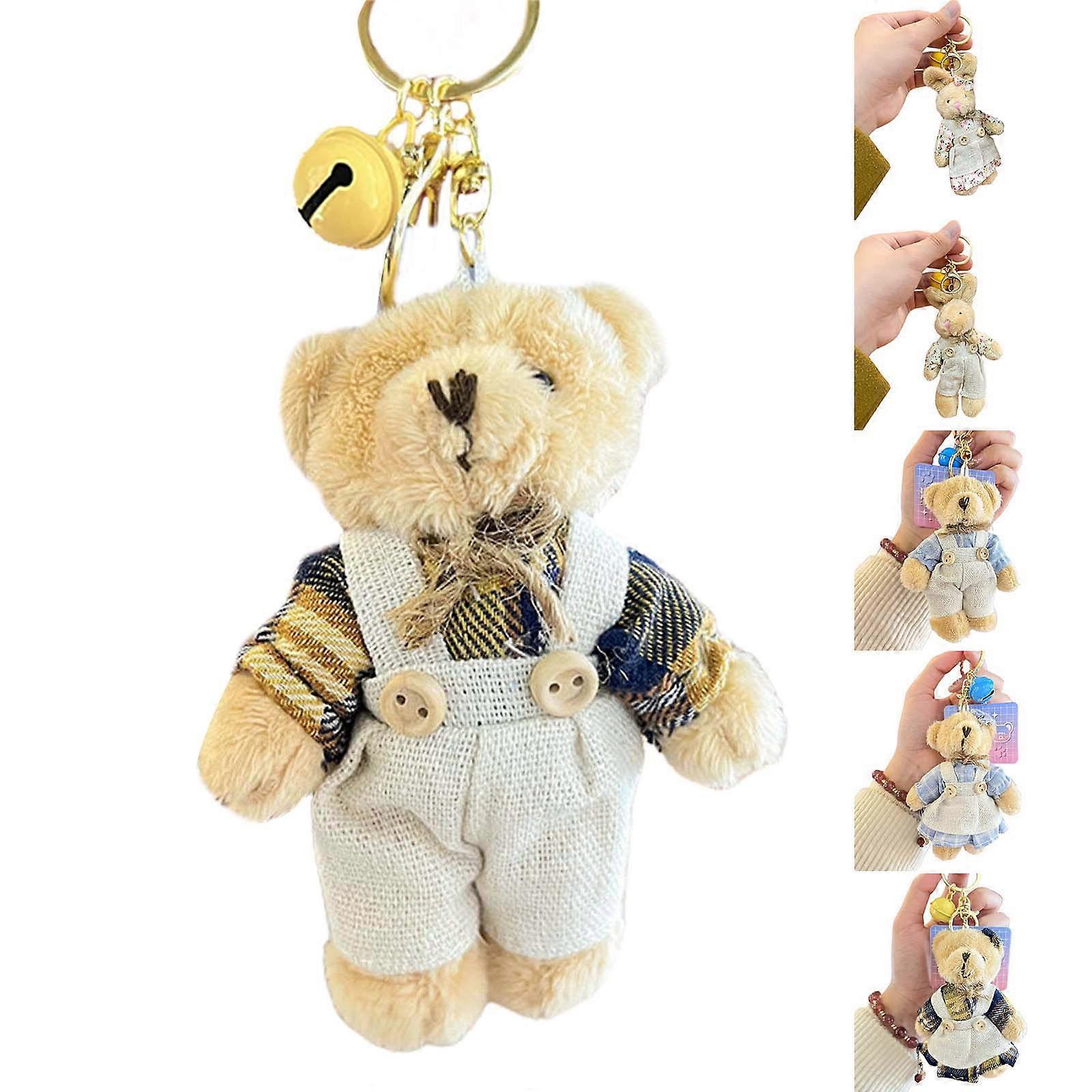 Cute Plush Bear Keychain Stuffed Animals Keyring Pendant Furry Purse ...
