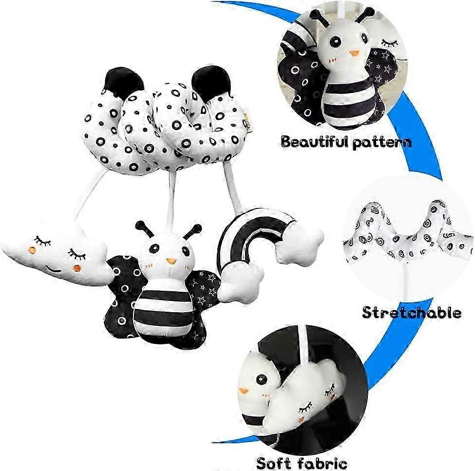 Spiral Pram Hanging Toys for Babies,Black and White Pram Toys,Spiral ...