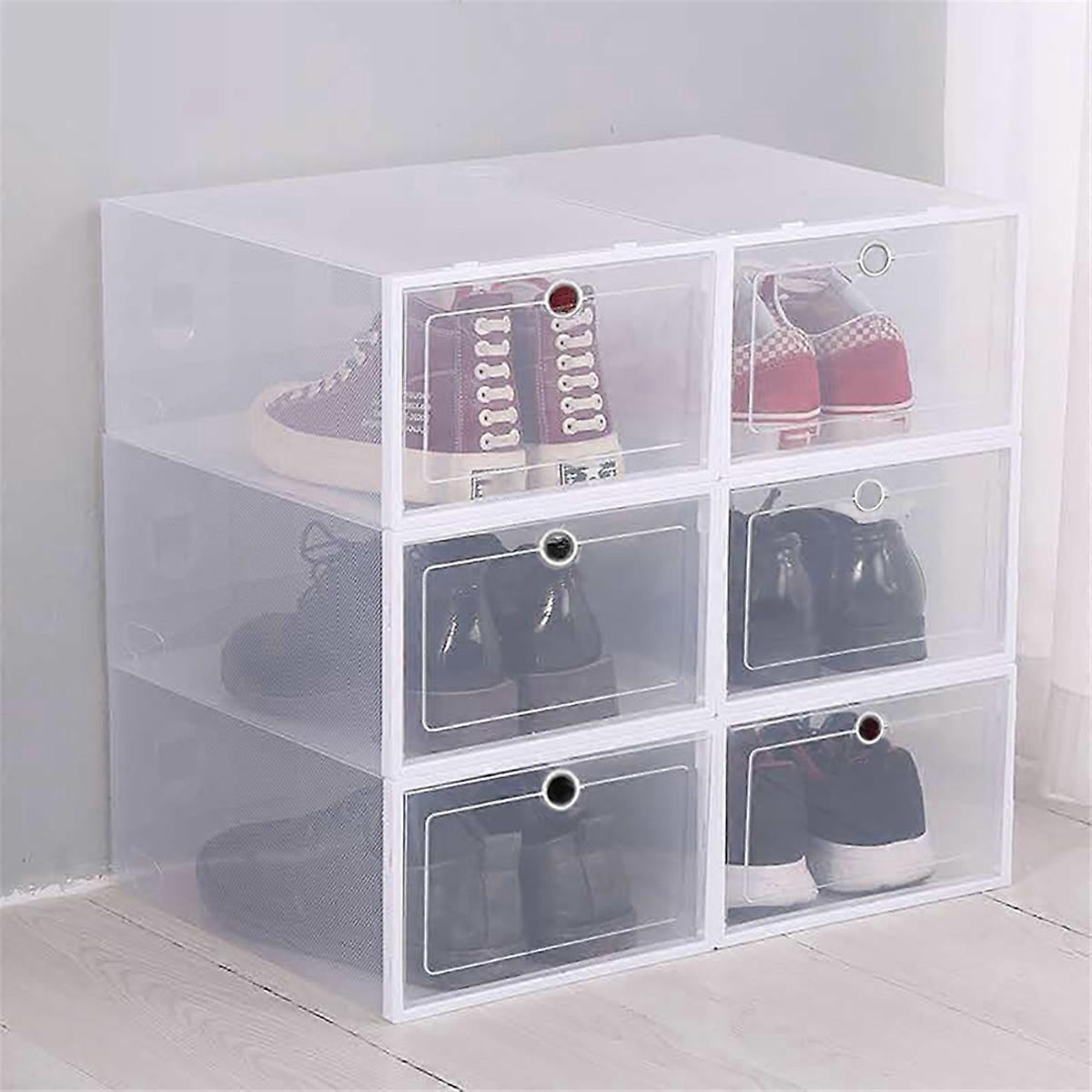6 Pack parent Shoe Box Shoes Organizers Thickened Foldable Dustproof ...