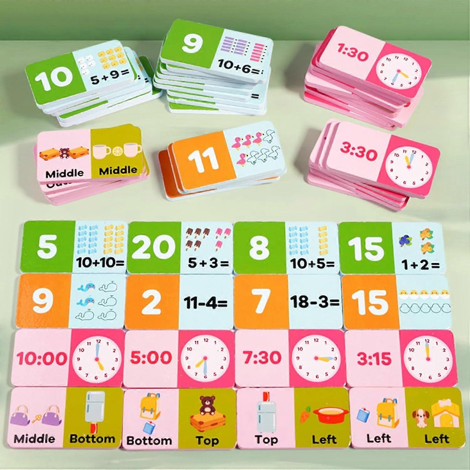Math Learning Games for Grade 1 - Educational Wooden Toy with Time ...