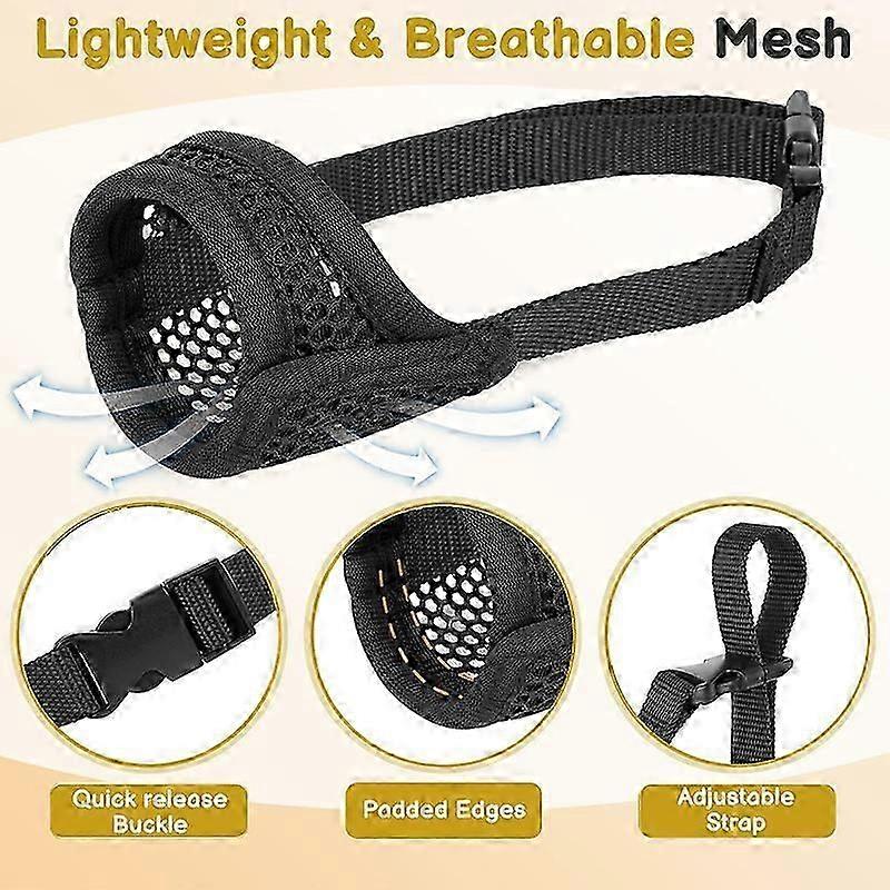 Mesh Muzzle for Short Snout Dogs - Anti-Biting for Small & Medium ...