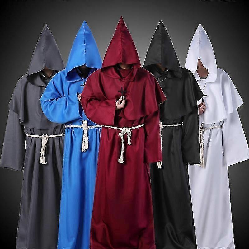Medieval Monk Costume Friar Robe Ancient Priest Outfit Cosplay Wizard ...