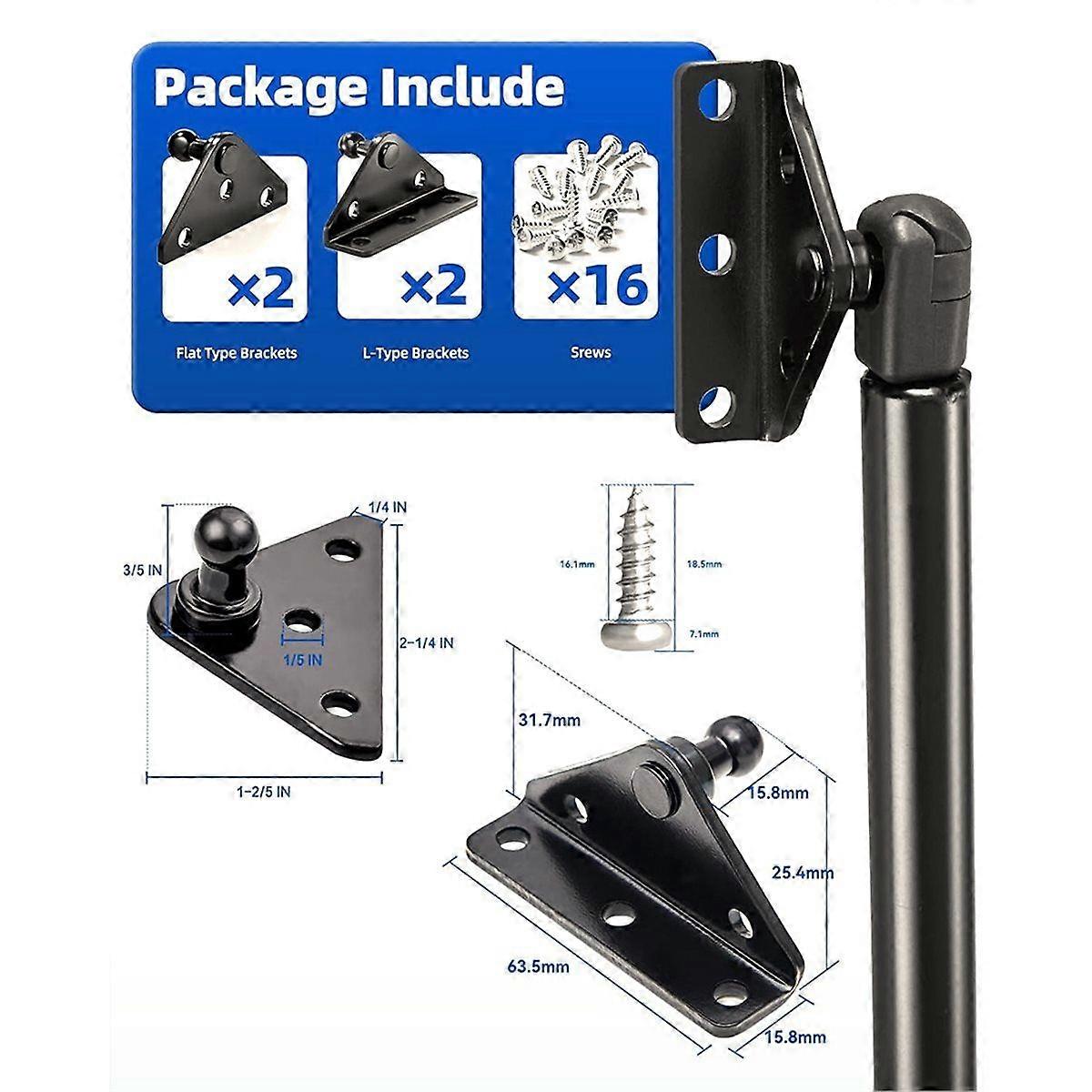 10MM Ball Stud Mounting Bracket, 4PCS Universal Gas Strut Mounts for RV ...