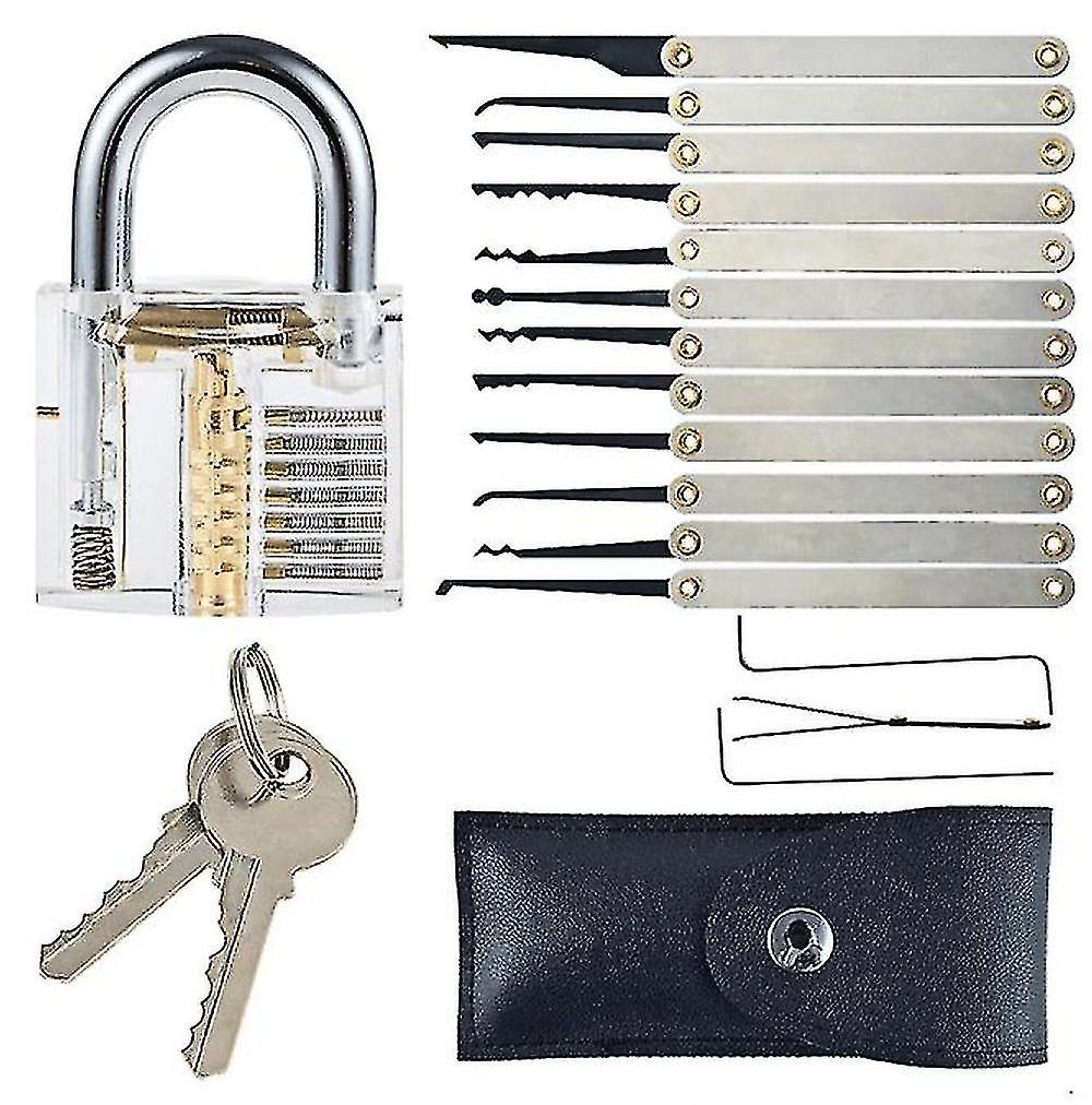 15pcs Lock Padlock Picking Kit Tools Key Extractor Lock Pick Set ...