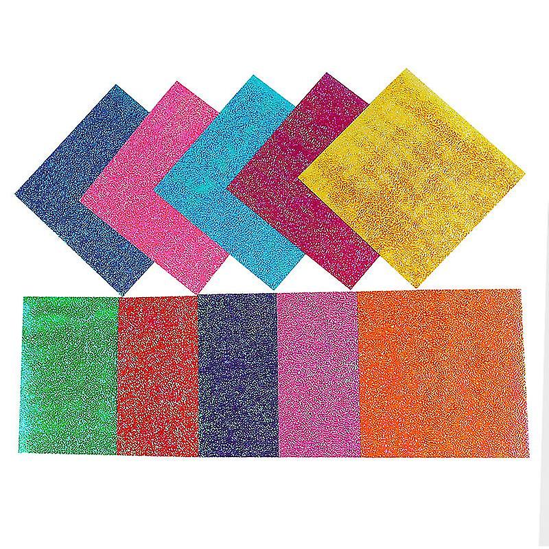 Glitter Origami Paper, 50 Sheets Colored Origami Sparkly Paper Premium ...