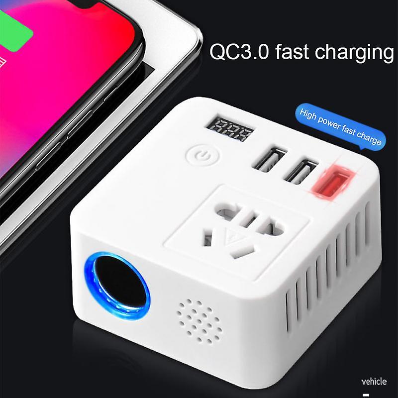 Car Inverter 12v24v To 220v Car Truck Converter Power Supply Qc3.0 Fast Charge Charger | Fruugo DK
