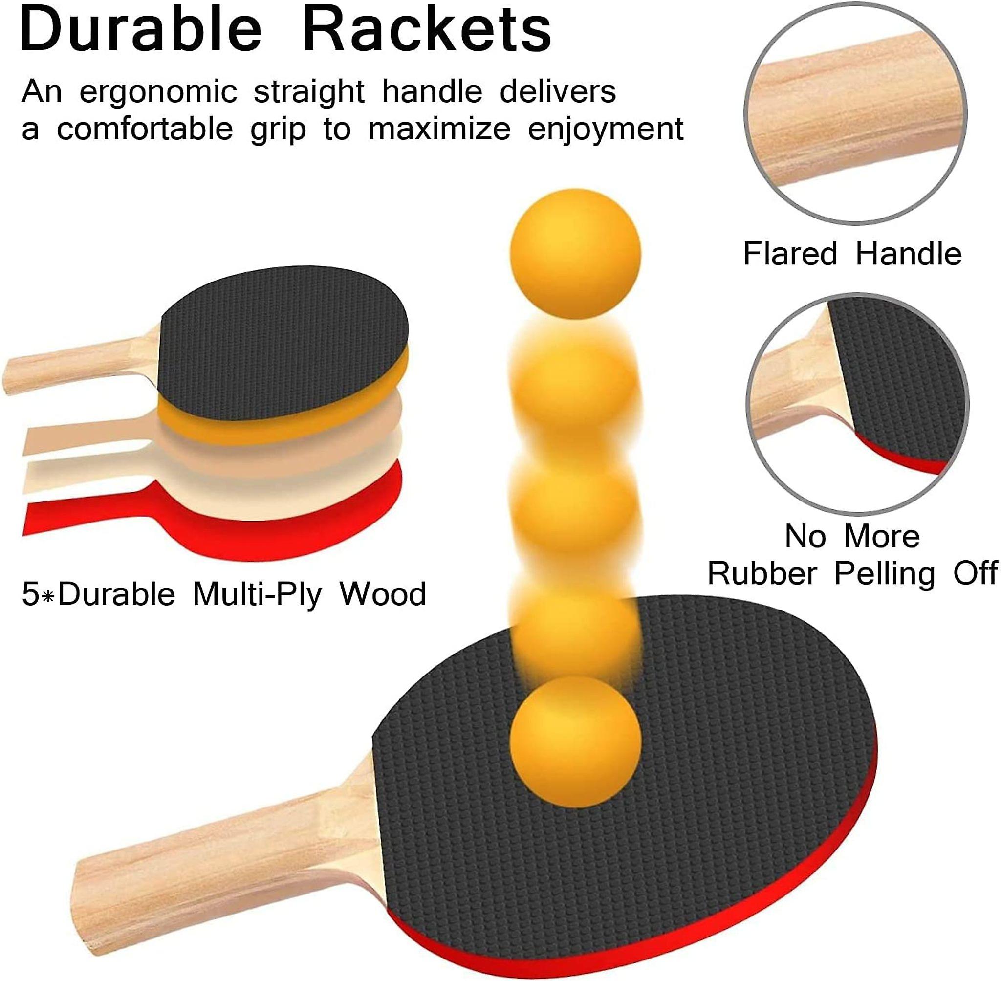Professional Table Tennis Set, 2 Table Tennis Rackets + Retractable Net ...