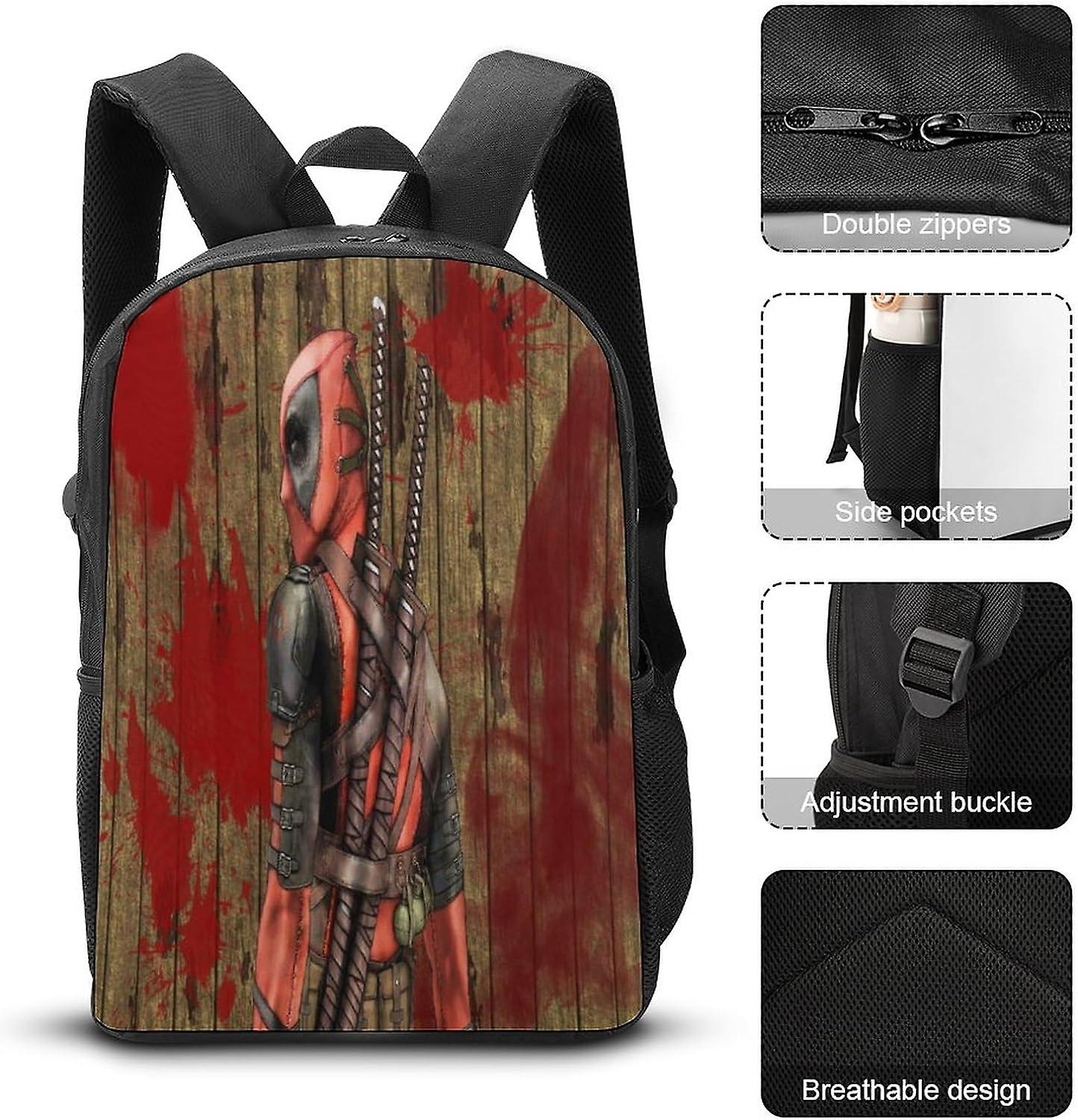 Superhero Deadpool School Bag, Kids Backpack, 3D Printed Cartoon School ...