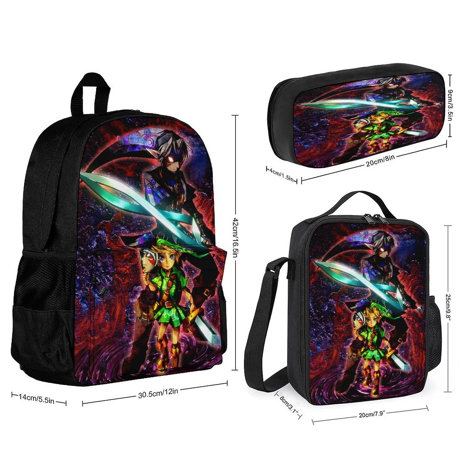 Legend Of Zelda Backpack 3 Piece Set Laptop Backpack with Pencil Case ...