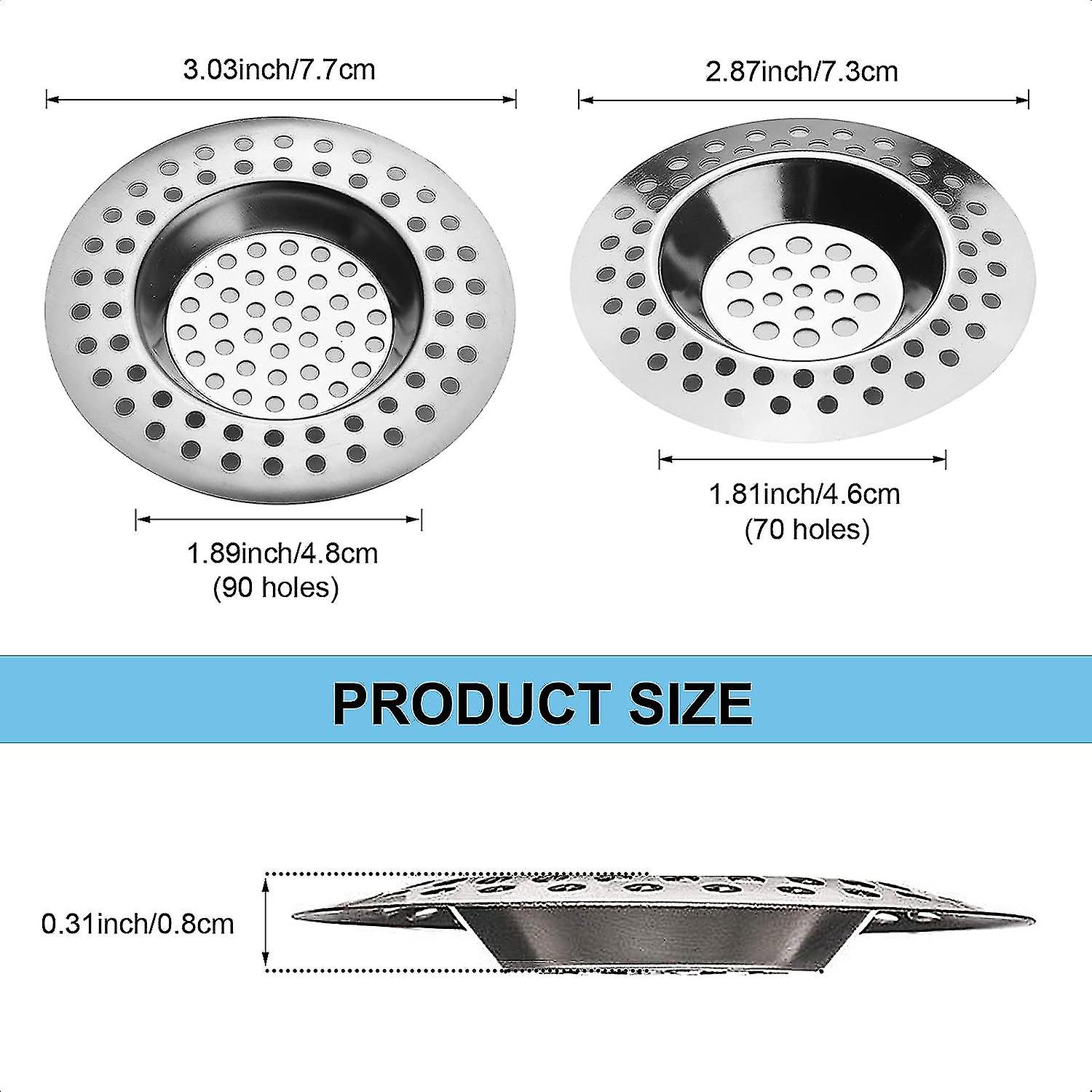 4 Pcs Drain Hair Catcher Stainless Steel Kitchen Sink Strainer Plug ...