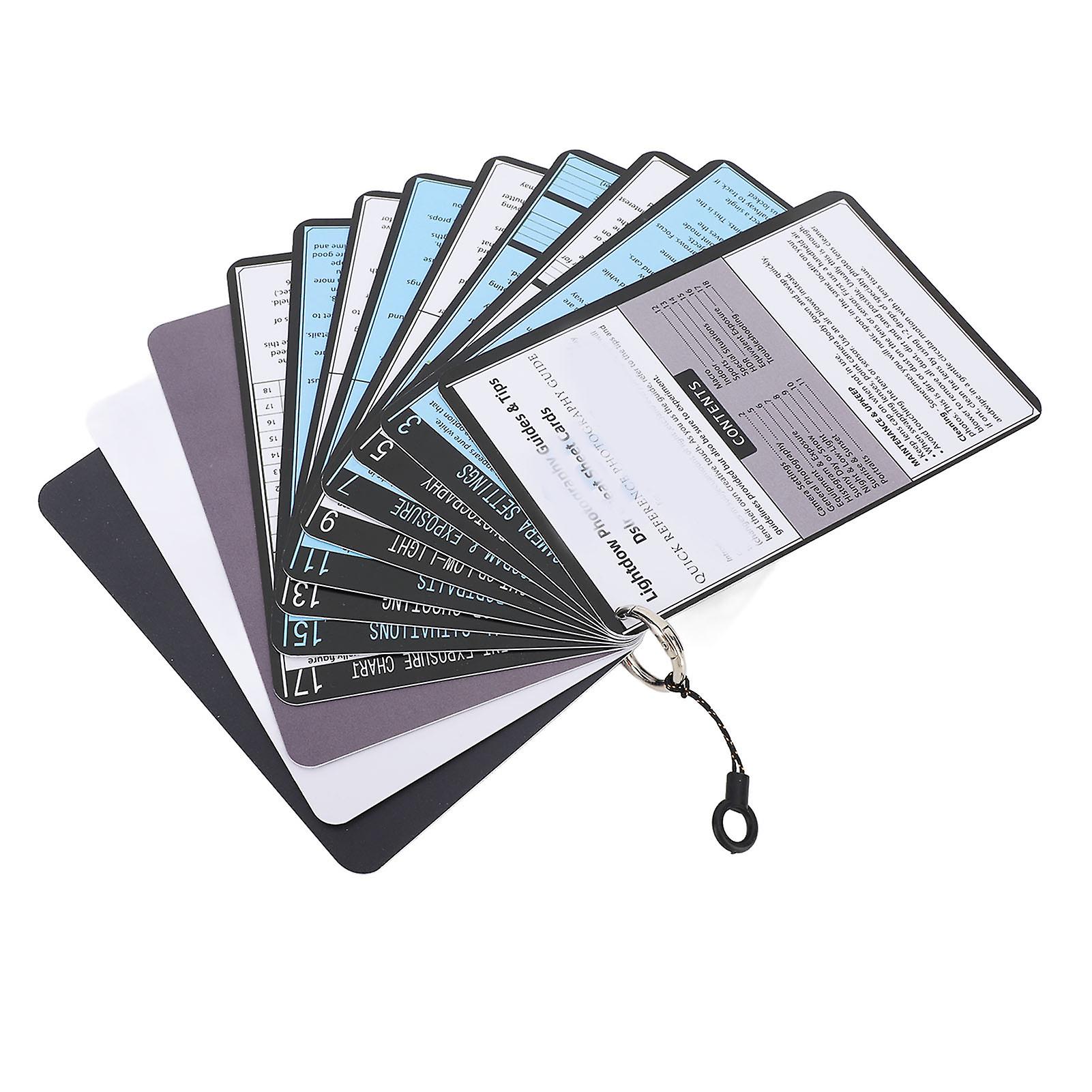 DSLR White Balance Gray Card Bundle Quick Reference Guide for Camera ...