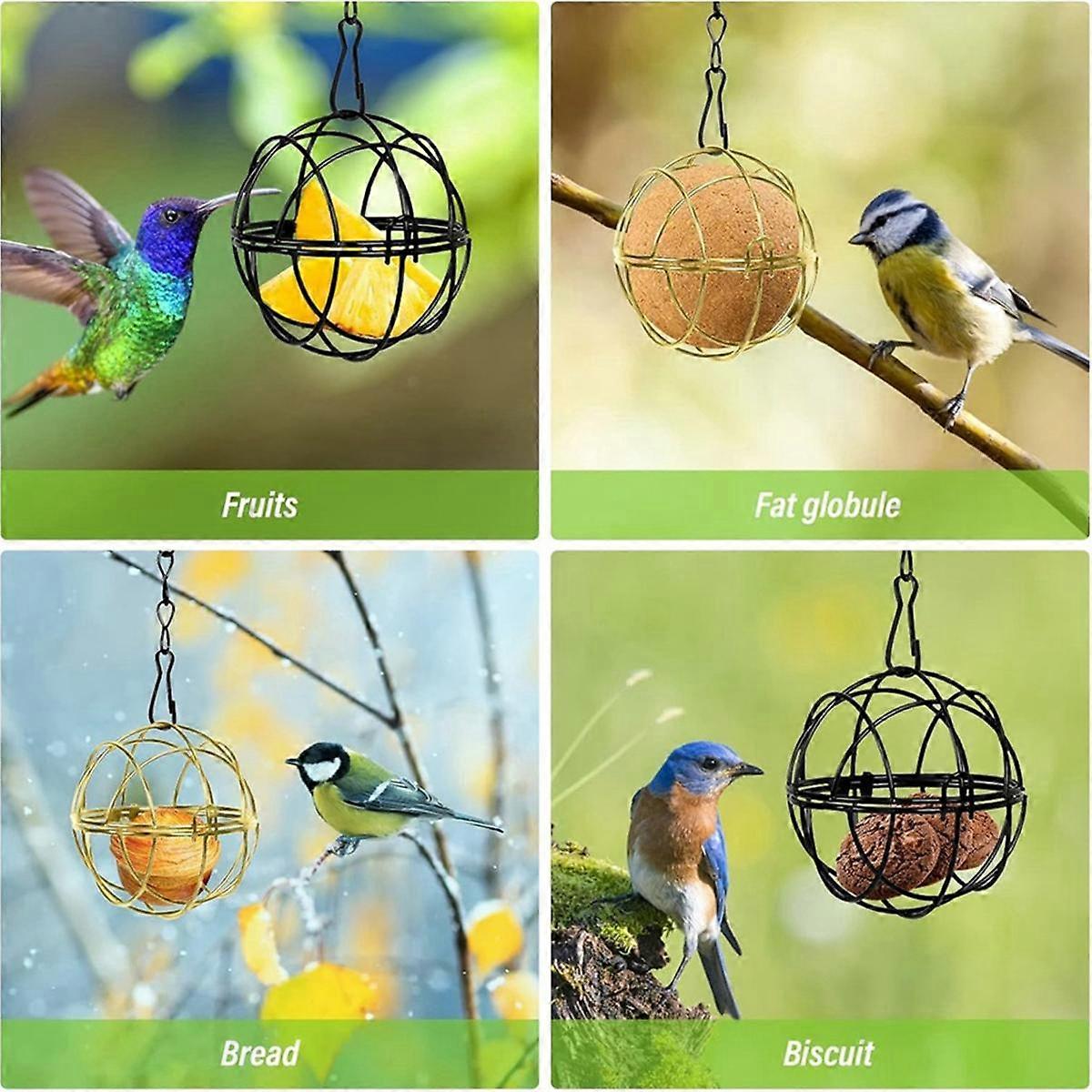 6Pcs Ball Bird Feeders, Bird Suet Ball Feeders, Metal Hanging Bird ...