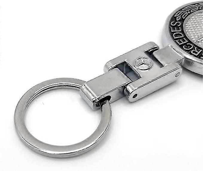 Car Logo Keyring Compatible with Mercedes Benz - 3D Chrome Metal Car ...