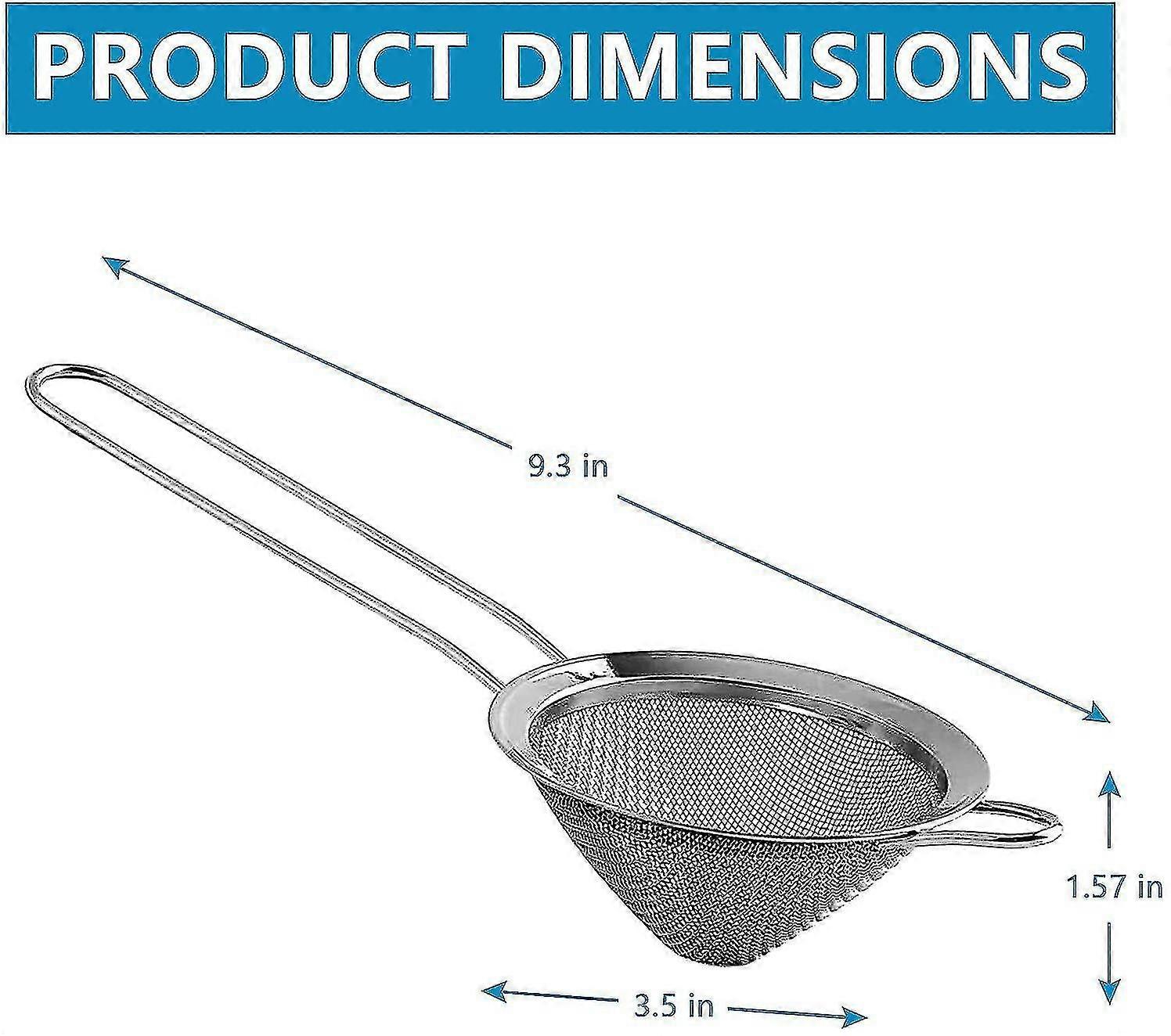 2pcs Fine Mesh Strainer For Bar -stainless Steel Conical Strainer For ...